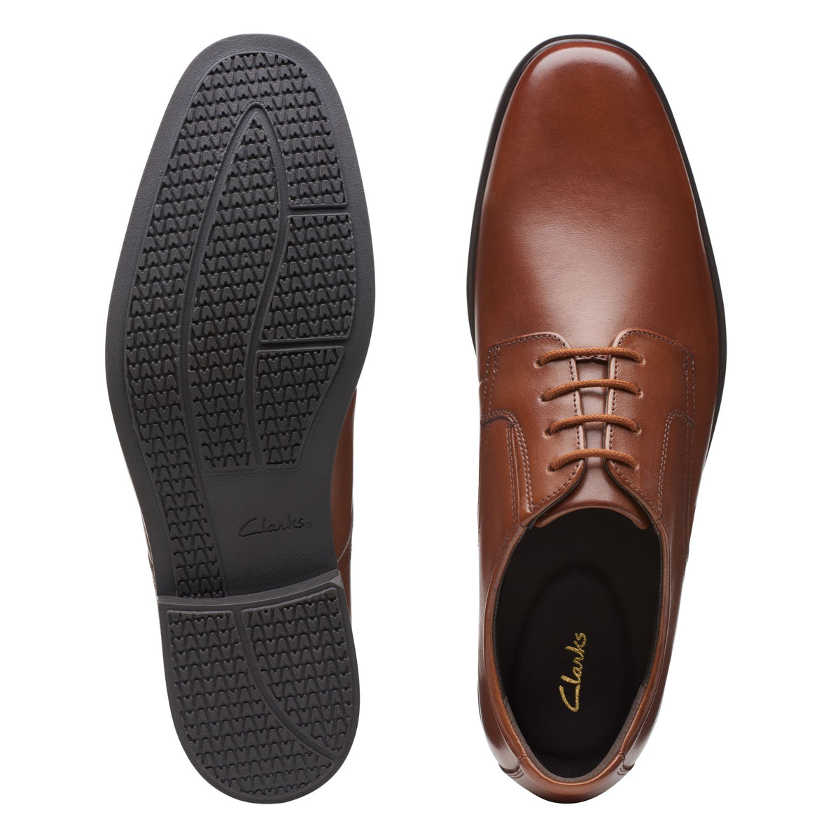 Clarks Men's Tan Laced Formal Shoe - Howard Walk – Thompson Footwear